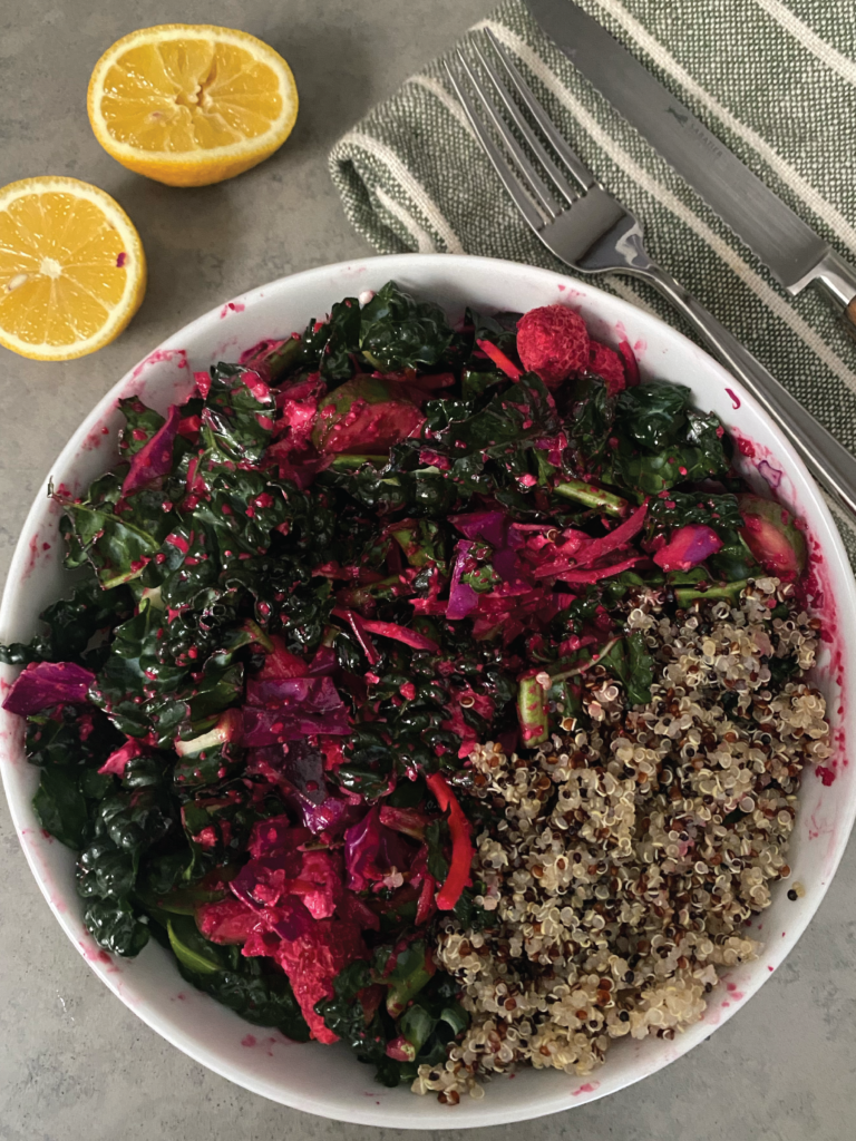 Pink Salad with Quinoa and Beet Yogurt Dressing | Currently Popular